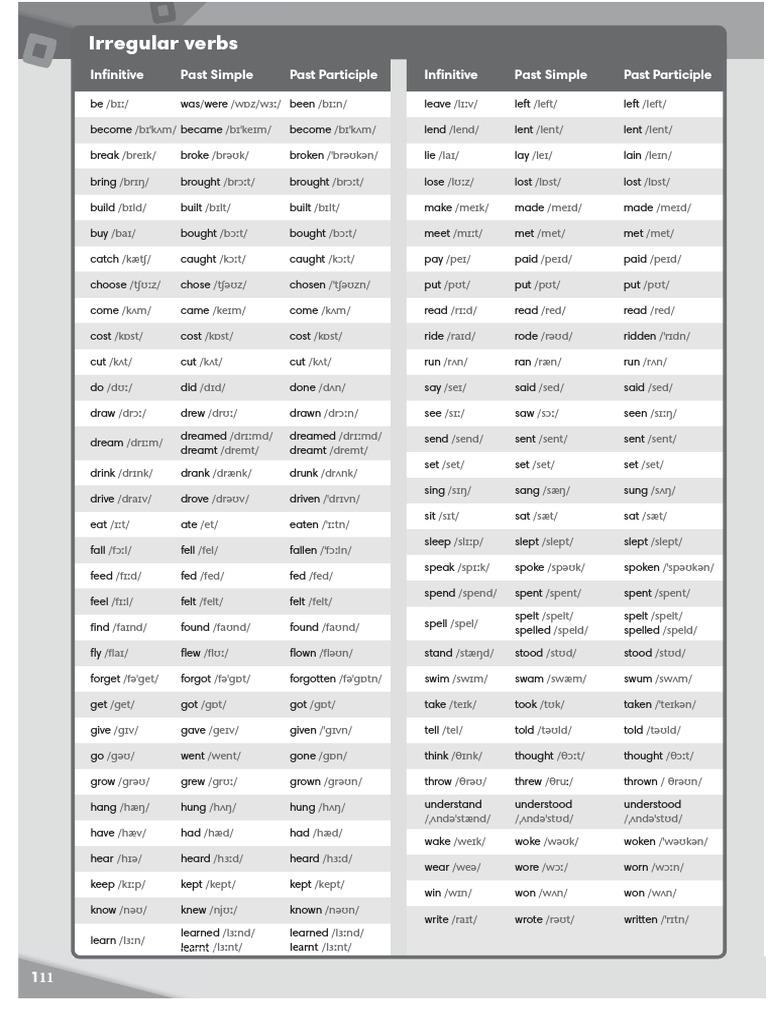 Irregular Verbs | PDF | Semantic Units | Linguistics
