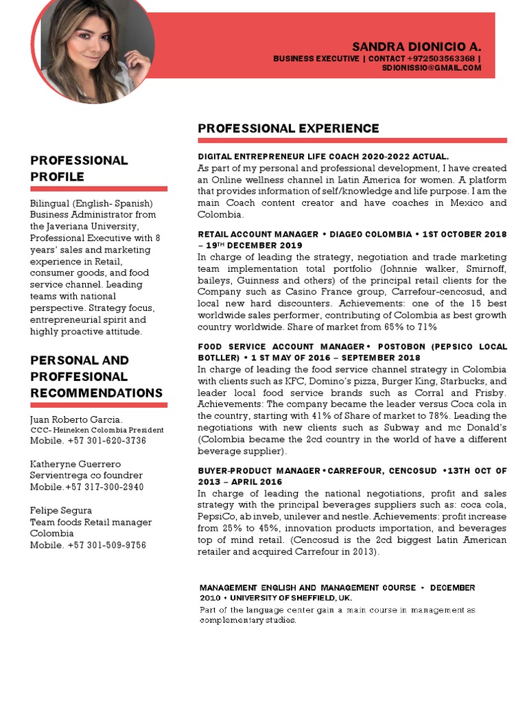 CV Sandra Dionicio English 2022 PDF | PDF | Business Economics ...