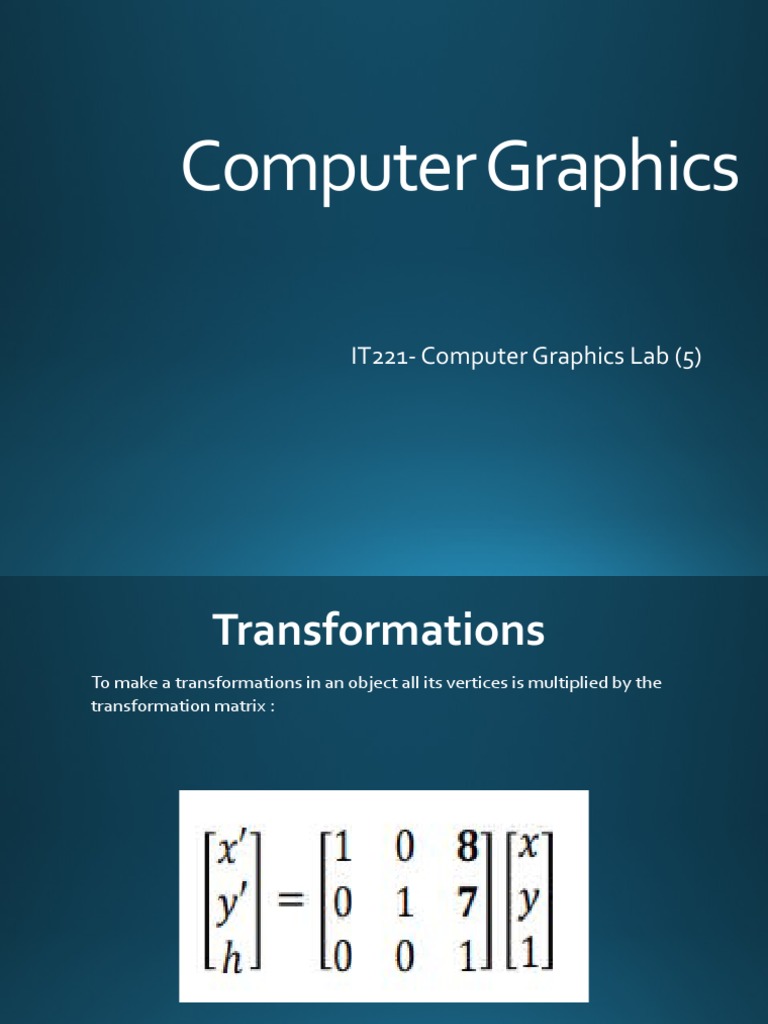 IT221-Computer Graphics - Lab 5 | PDF