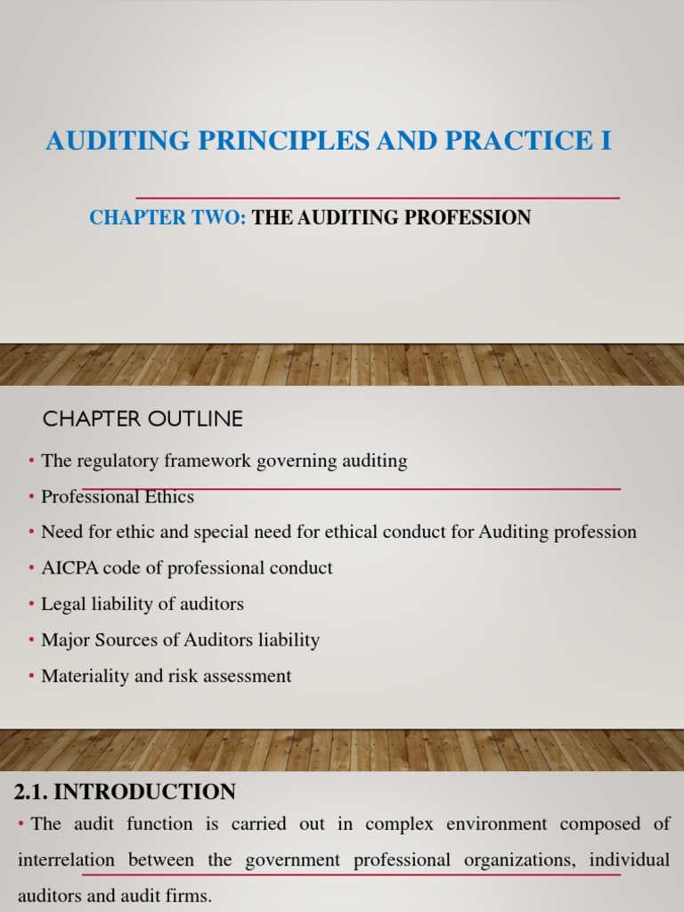 Auditing I Chapter 2 | PDF | Financial Audit | Audit