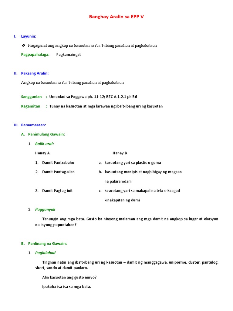 Lesson Plan Dadag | PDF