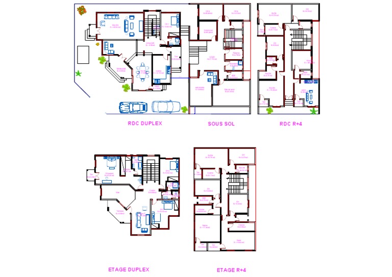 Plans de Distributions Duplex Et R+4 | PDF