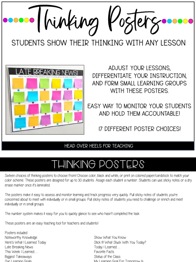 Thinking Posters-30 Students | PDF | Learning | Cognition