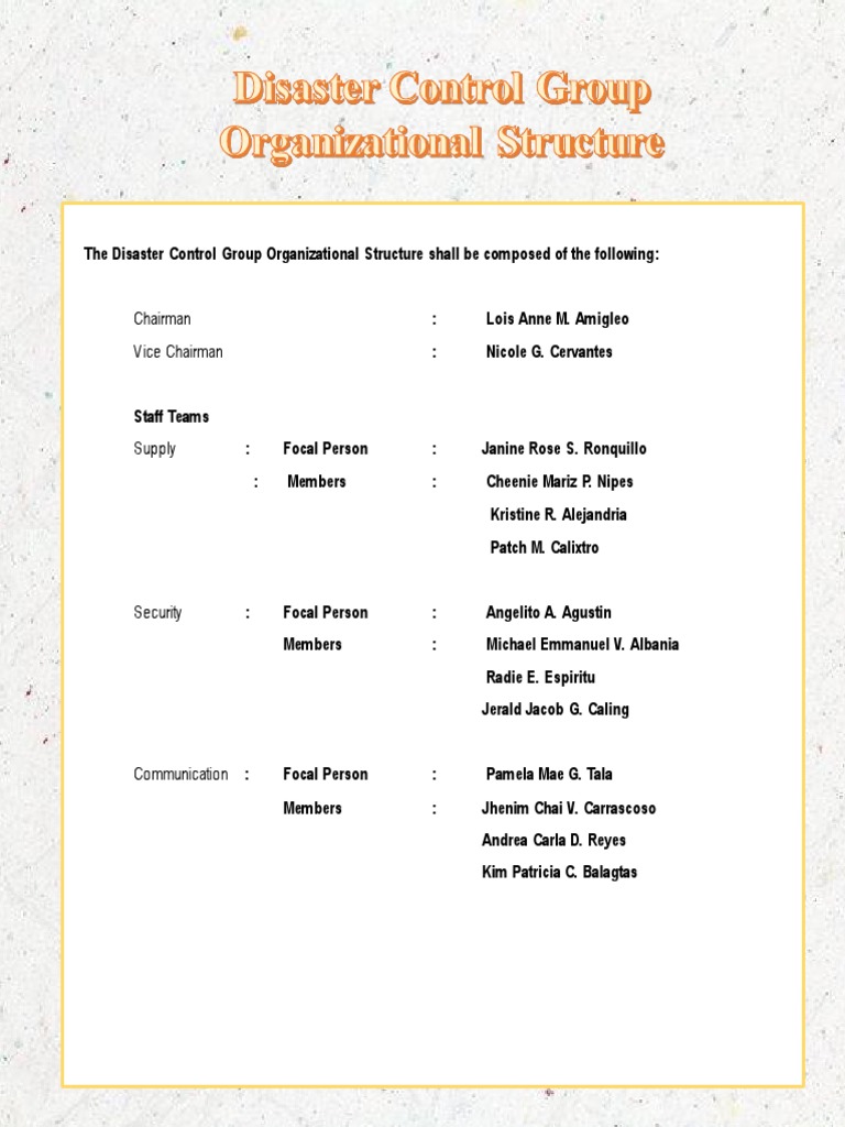BSSW 3 A Disaster Control Group PDF | PDF | Emergency Evacuation ...