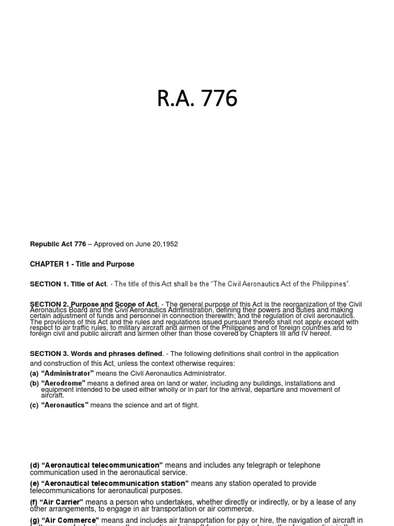 Ra 776 PDF | Download Free PDF | Aircraft | Airlines