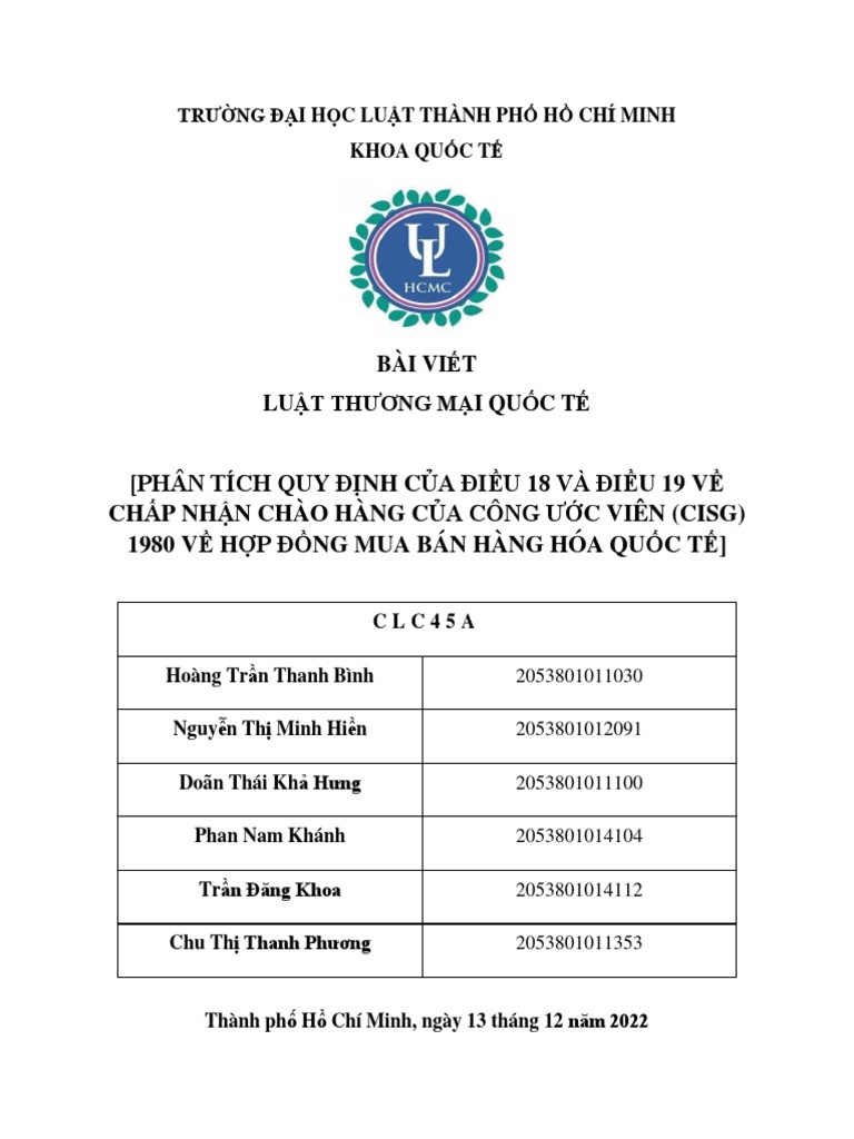 TMQT Nhóm 6 Clc45a | PDF