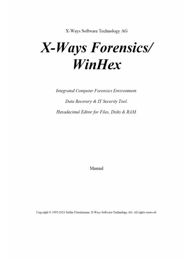 X-Ways Forensics & WinHex Manual - Manual | PDF