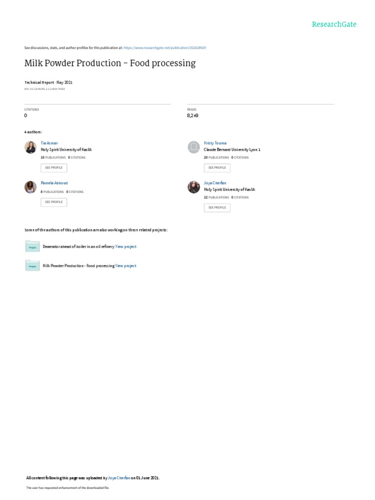 Milk Production Process | Download Free PDF | Milk | Powdered Milk