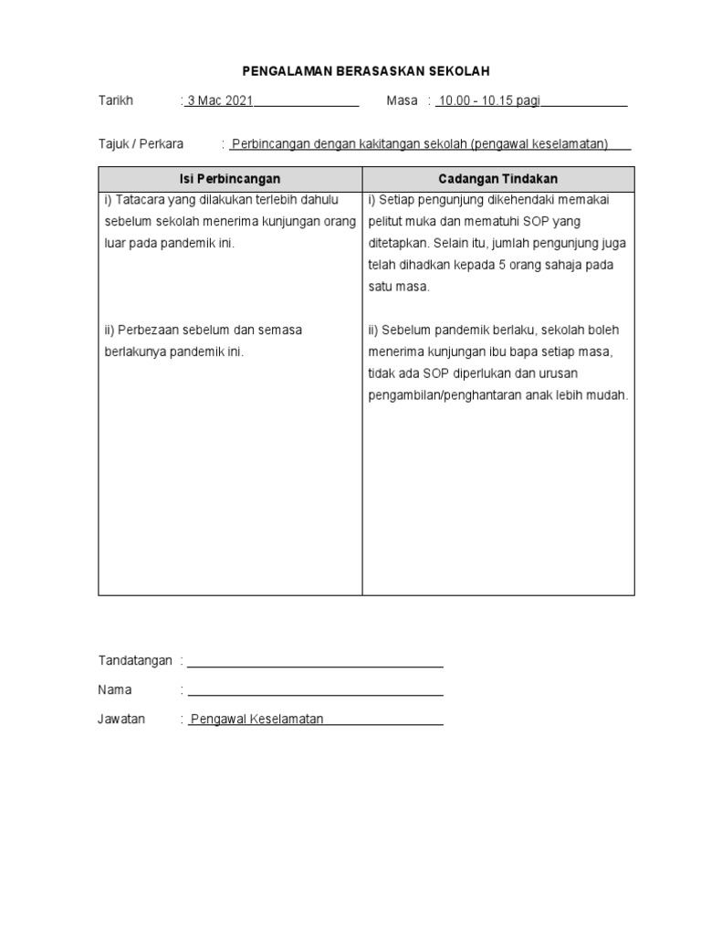 (CONTOH) Rekod Kolaboratif | PDF