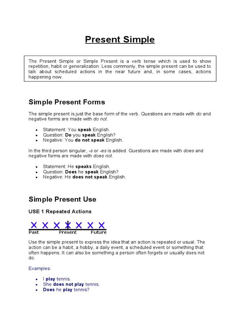 Present Simple | Download Free PDF | Verb | English Language