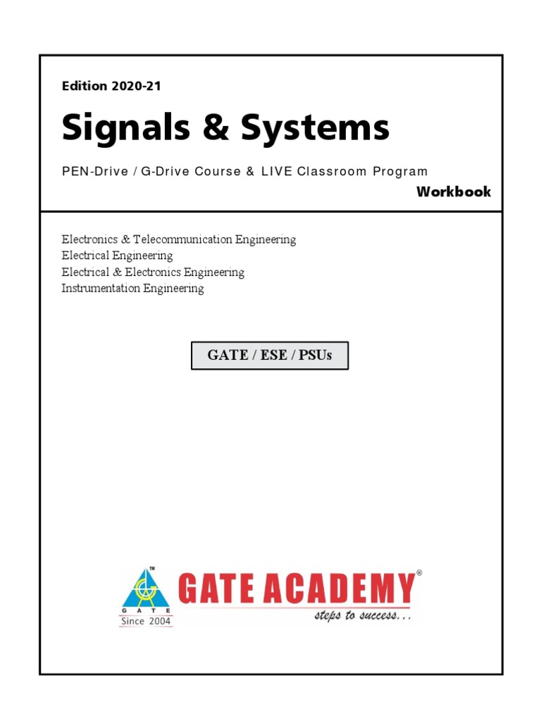 Signals & Systems Workbook PDF | Download Free PDF | Laplace Transform | Fourier Transform