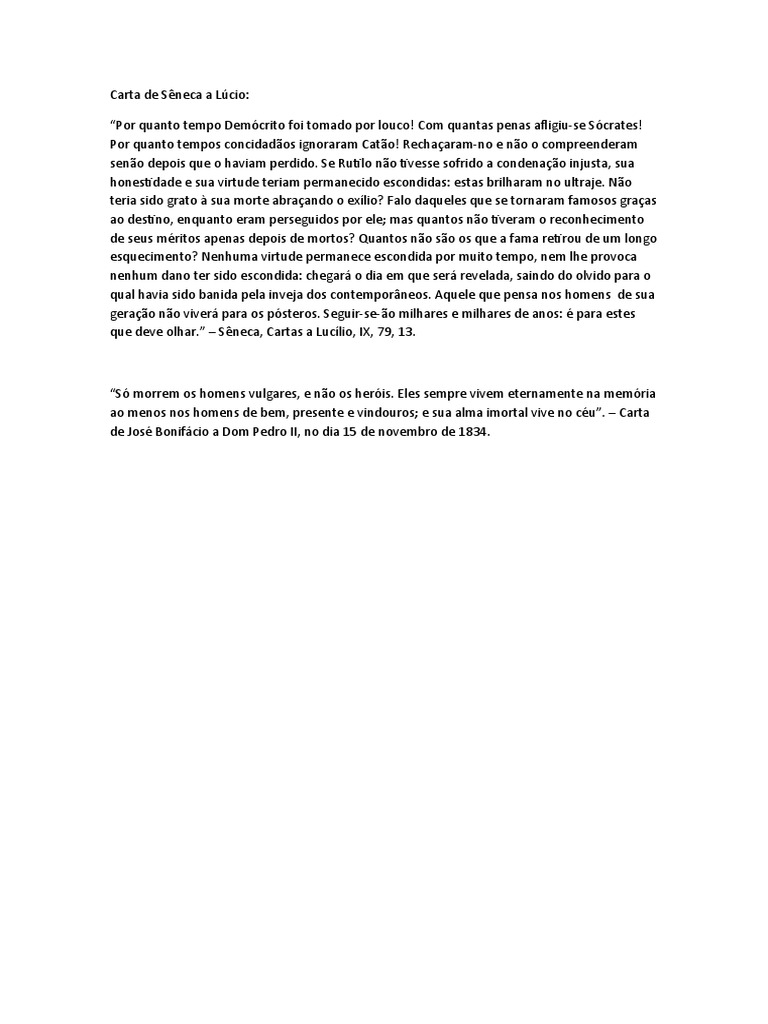 Virtude e Fama nas Cartas de Sêneca | PDF