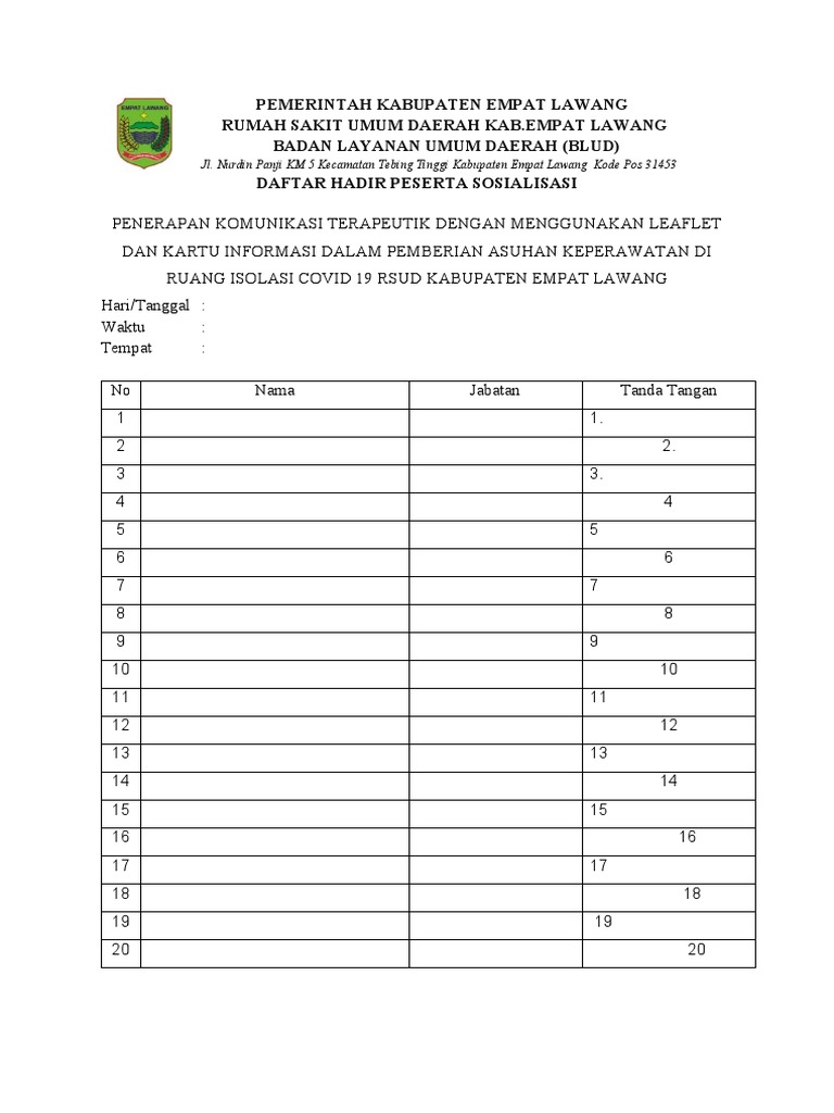 Absensi Sosialisasi | PDF