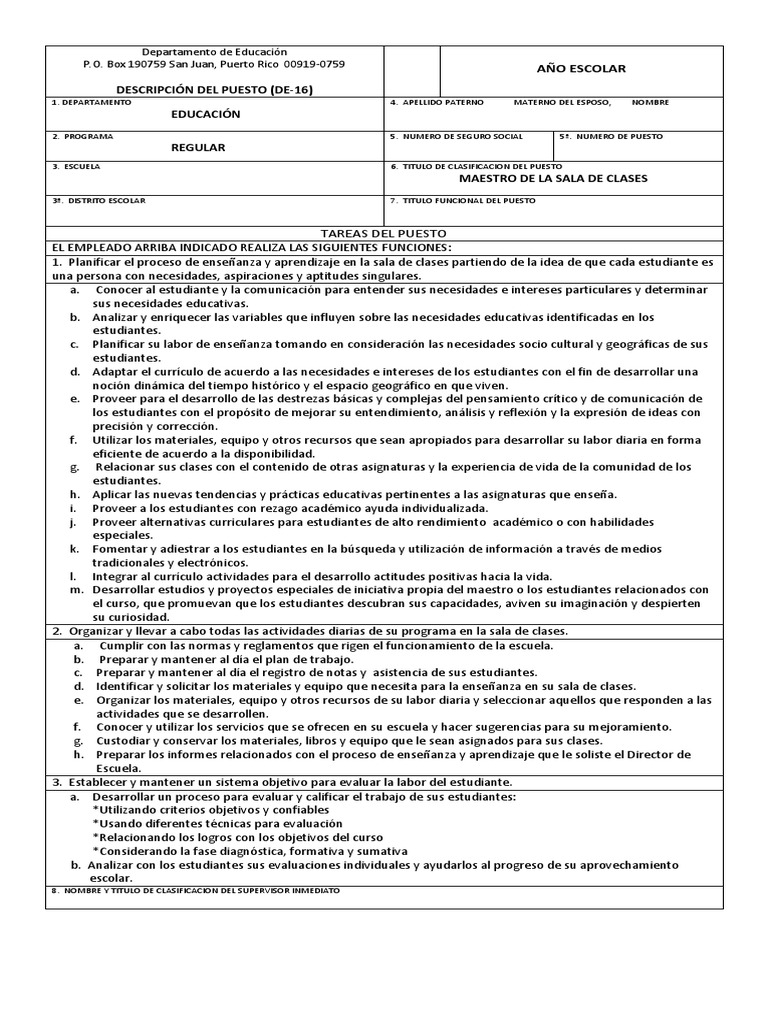 D-16 Maestro(a)-Regular | PDF | Plan de estudios | Enseñando