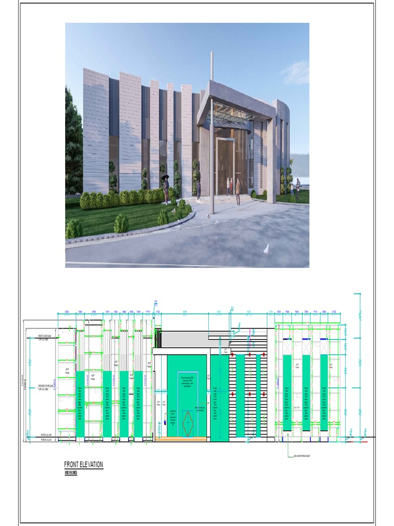 FACADE ELEVATION-ACP Sheet Ms Framing Model | PDF | Buildings And ...