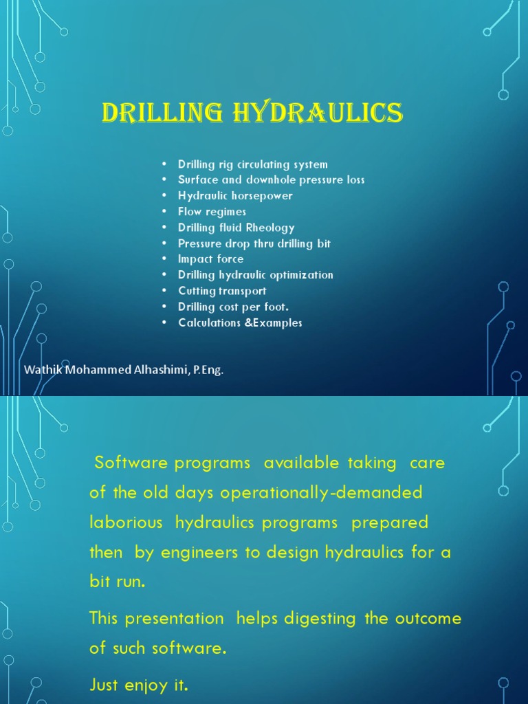 Drilling Hydraulics | PDF | Fluid Dynamics | Reynolds Number