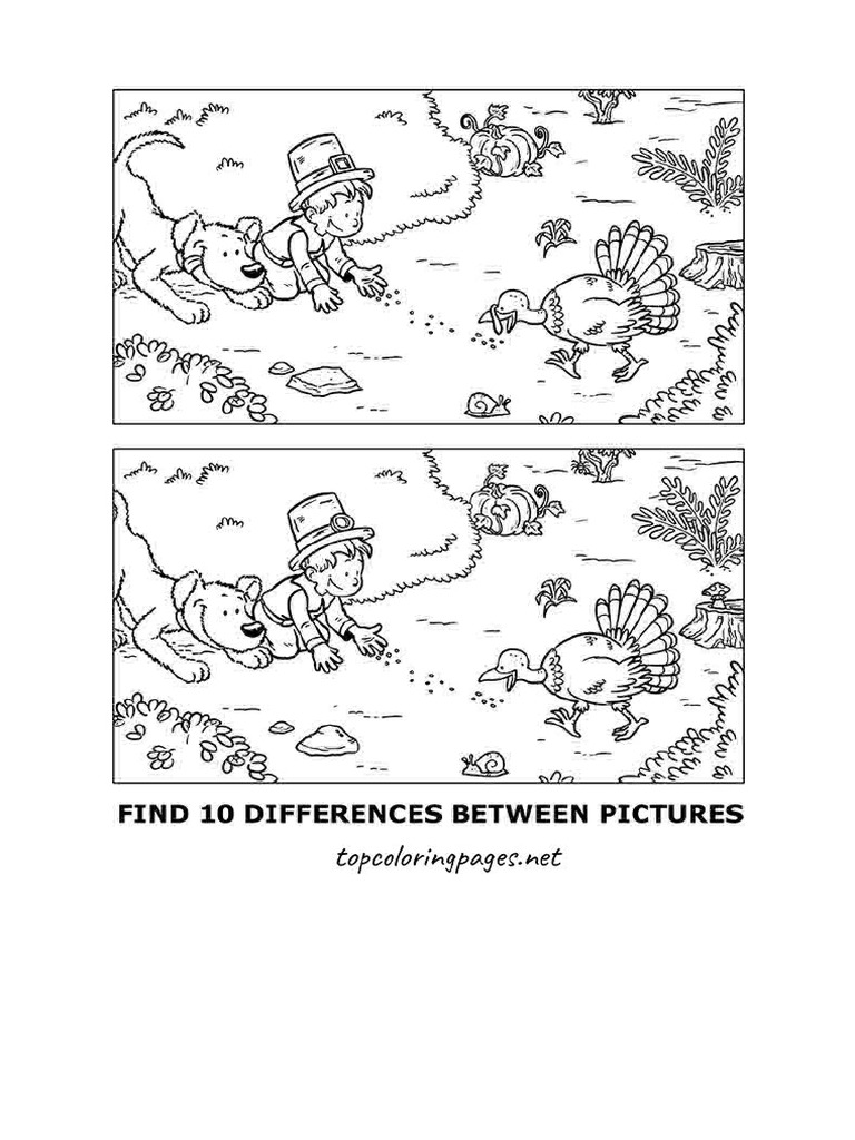Advanced Spot The Difference Coloring Page For Kids | PDF