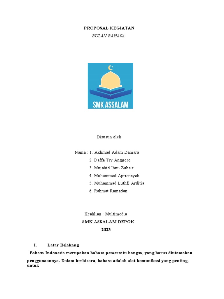 Tugas Proposal Kegiatan Bulan Bahasa | PDF