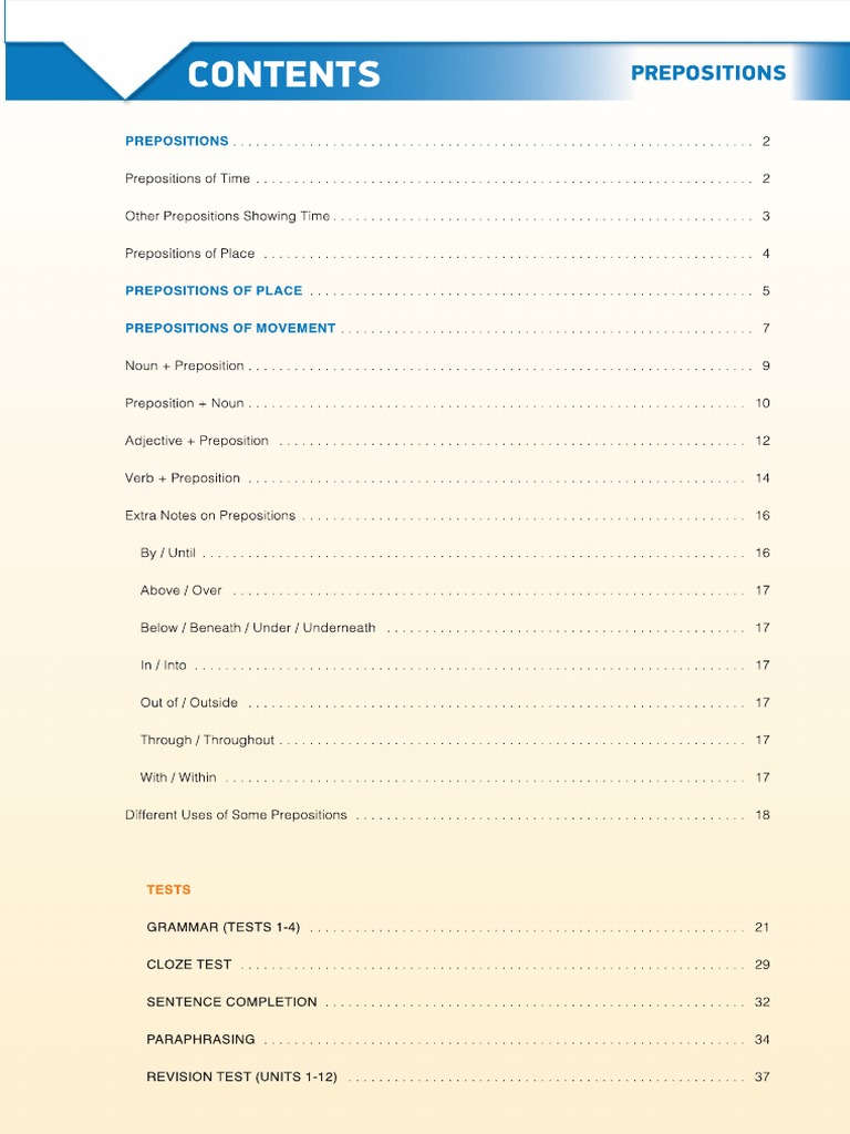 Prepositions Worksheet | PDF