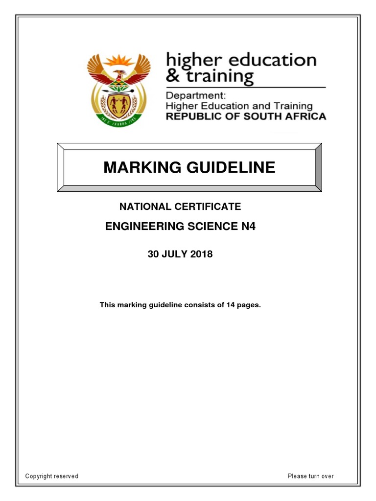 Engineering Science N4 Exam Paper 2 Memo 2018 | PDF | Force ...