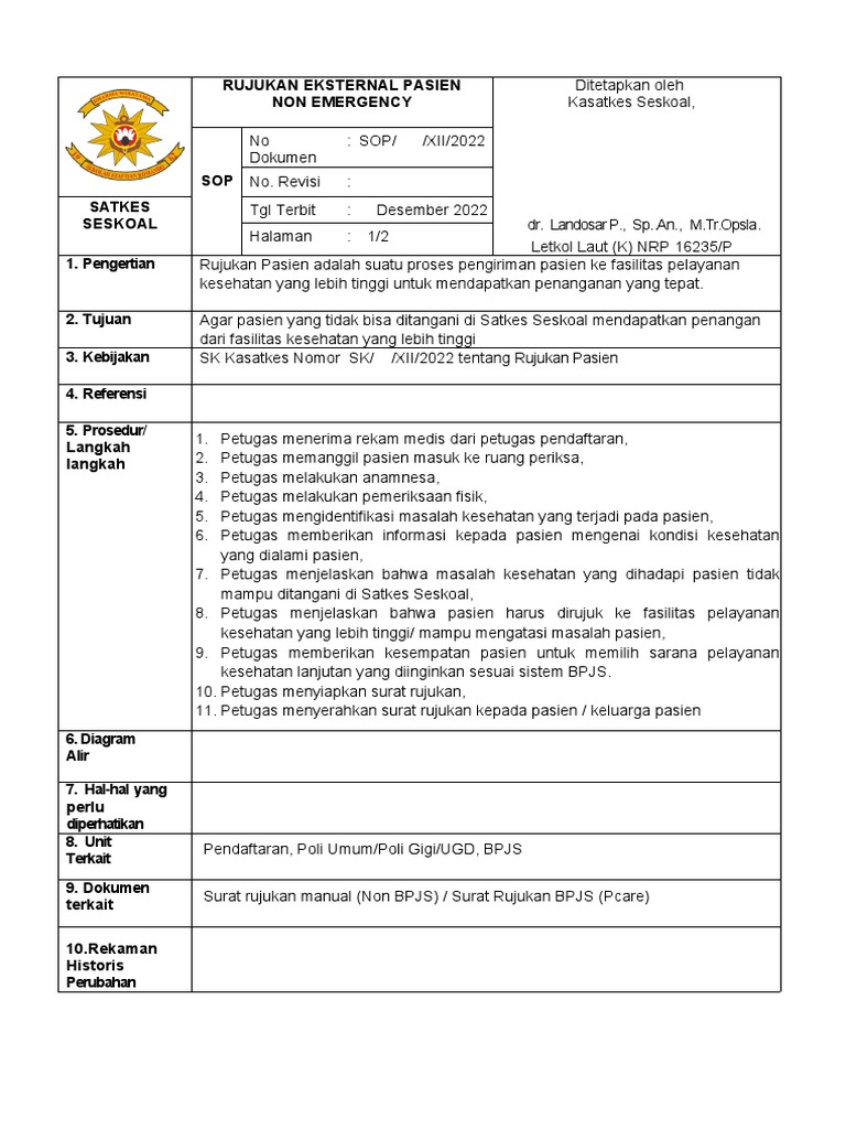 3.11.2. Sop Rujukan Pasien | PDF