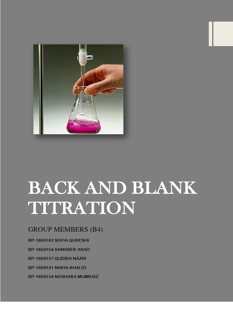 Back and Blank Titration Explained | PDF | Science & Mathematics