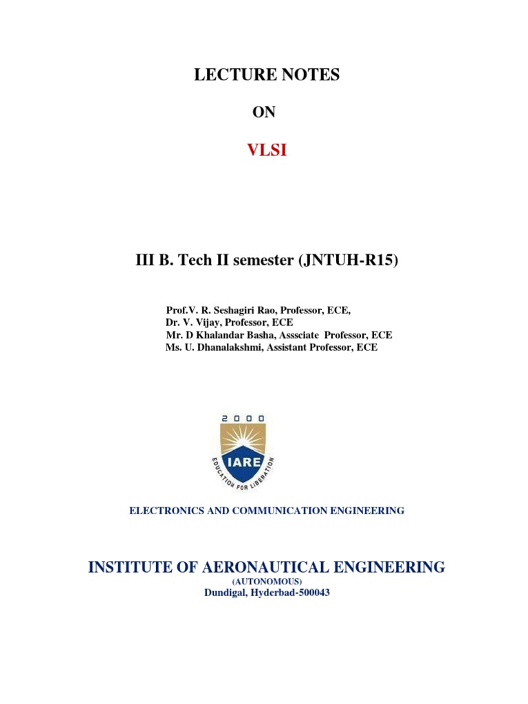VLSI NOTES (Writennotes) | PDF