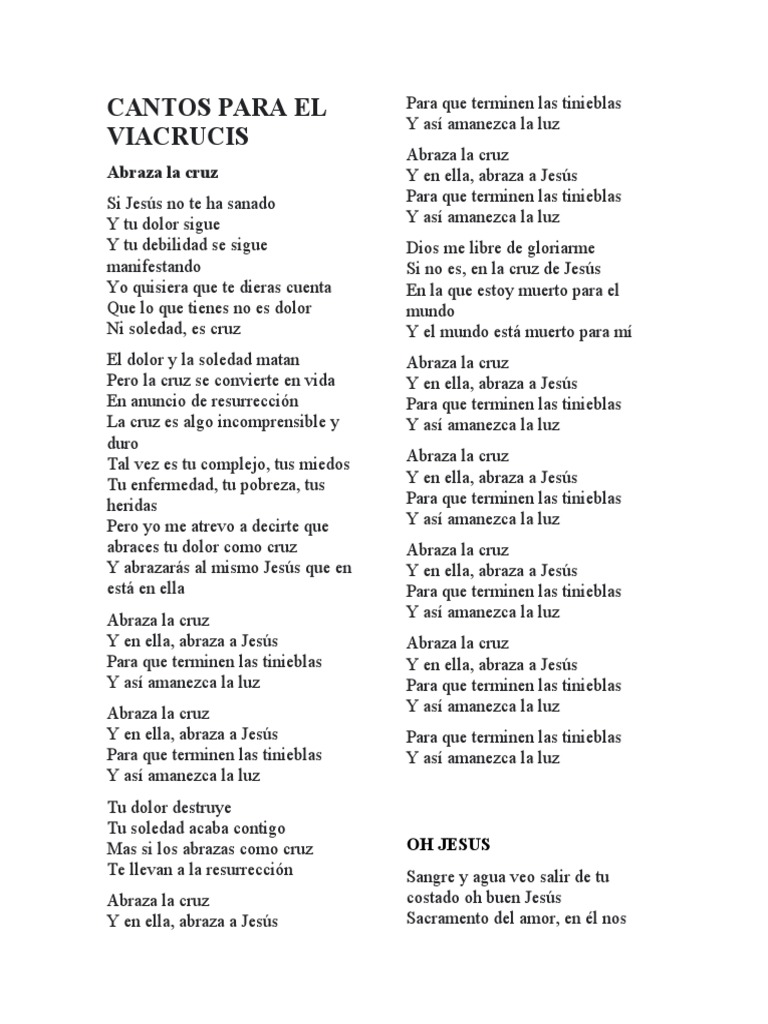 Cantos para El Viacrucis1 | PDF | eucaristía | Amor