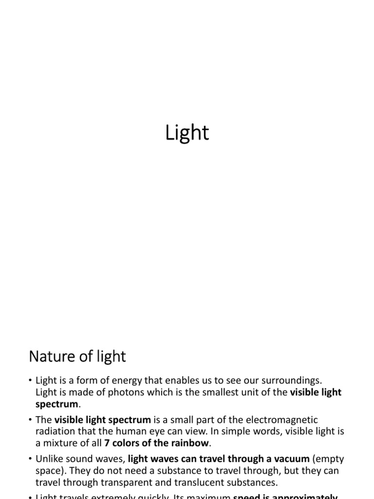 Light Notes | PDF | Light | Flashlight