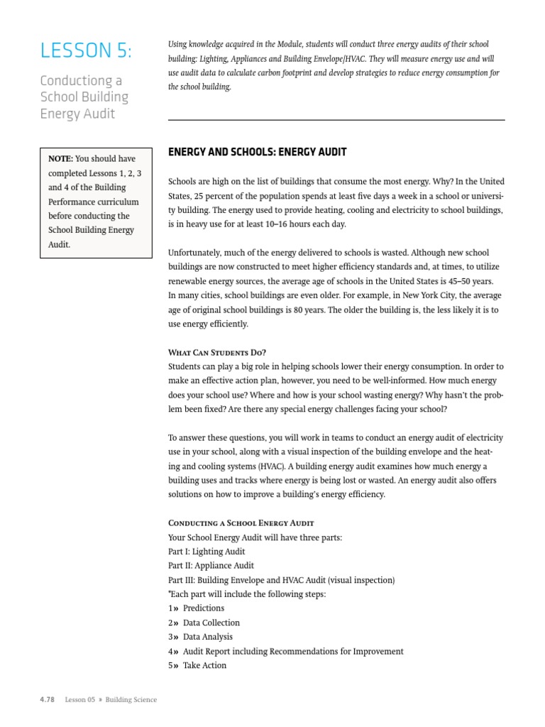 Conducting a Comprehensive School Building Energy Audit | PDF ...