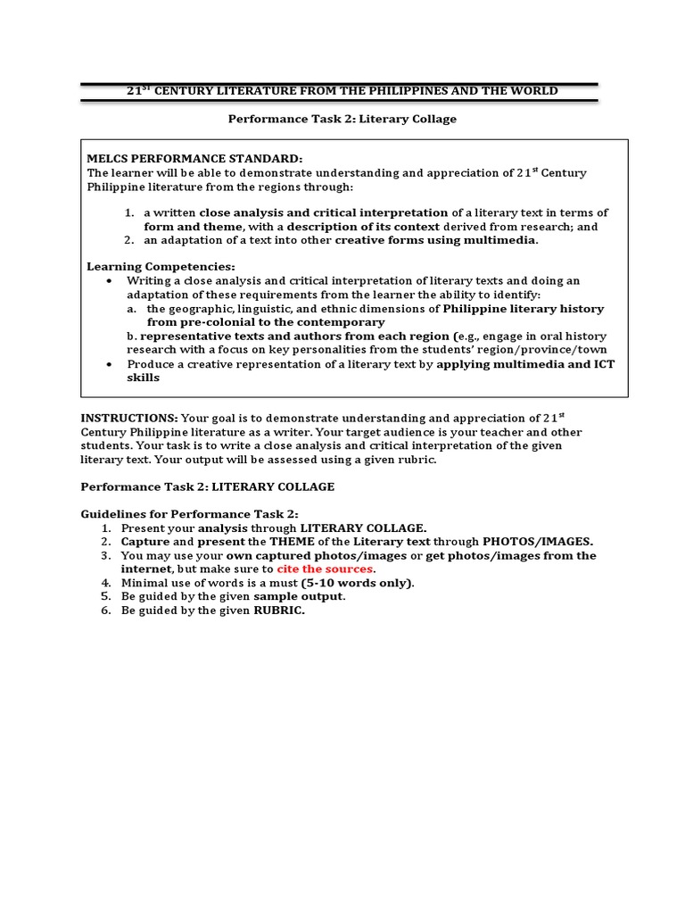 First Quarter Literary Collage | PDF | Multimedia | Learning