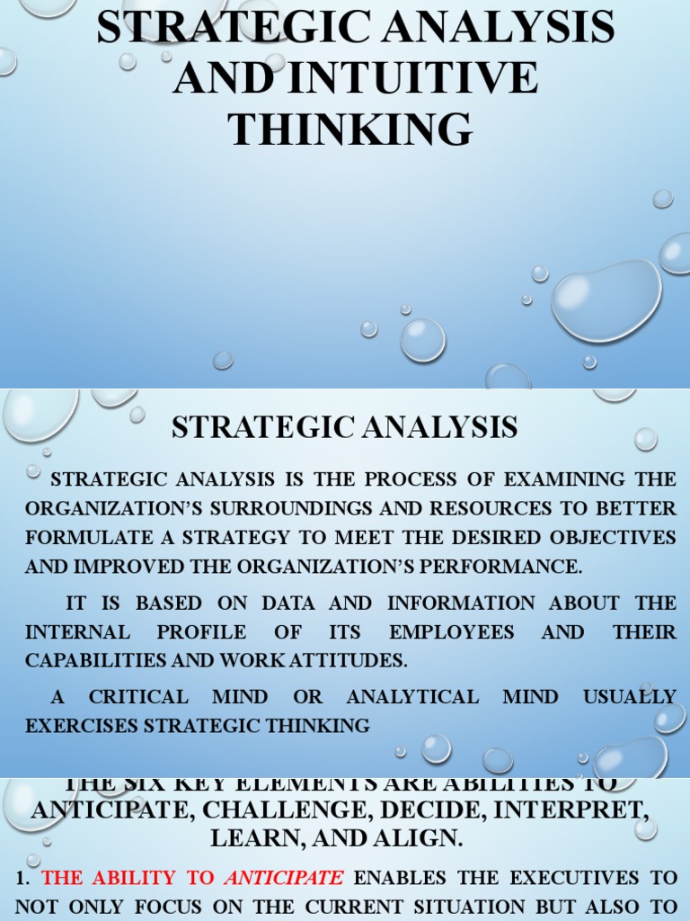 Strategic Analysis and Intuitive Thinking | PDF | Thought | Intuition