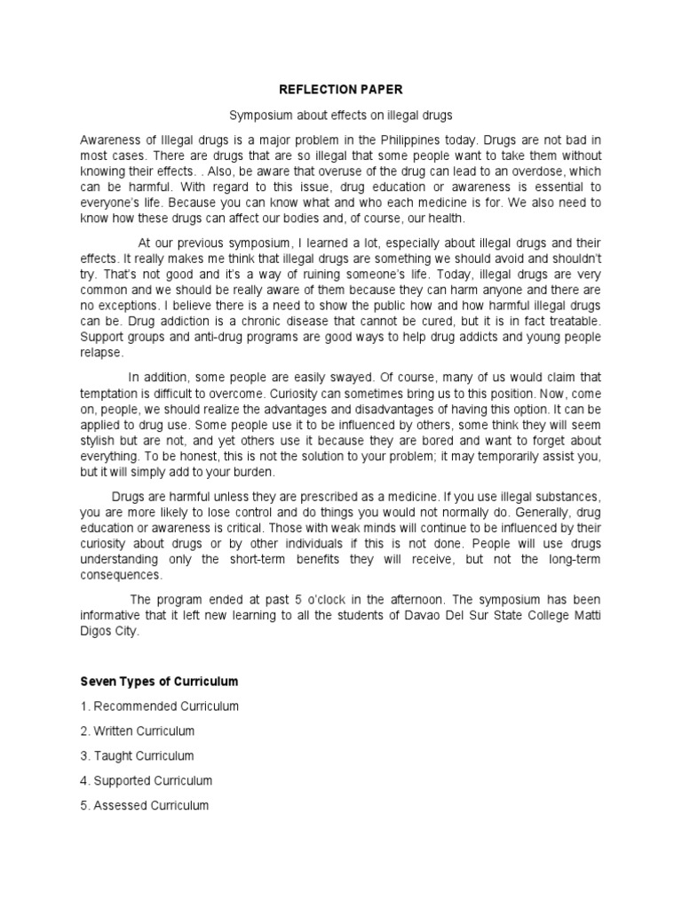 Effects of Illegal Drugs Symposium | PDF | Substance Abuse | Curriculum