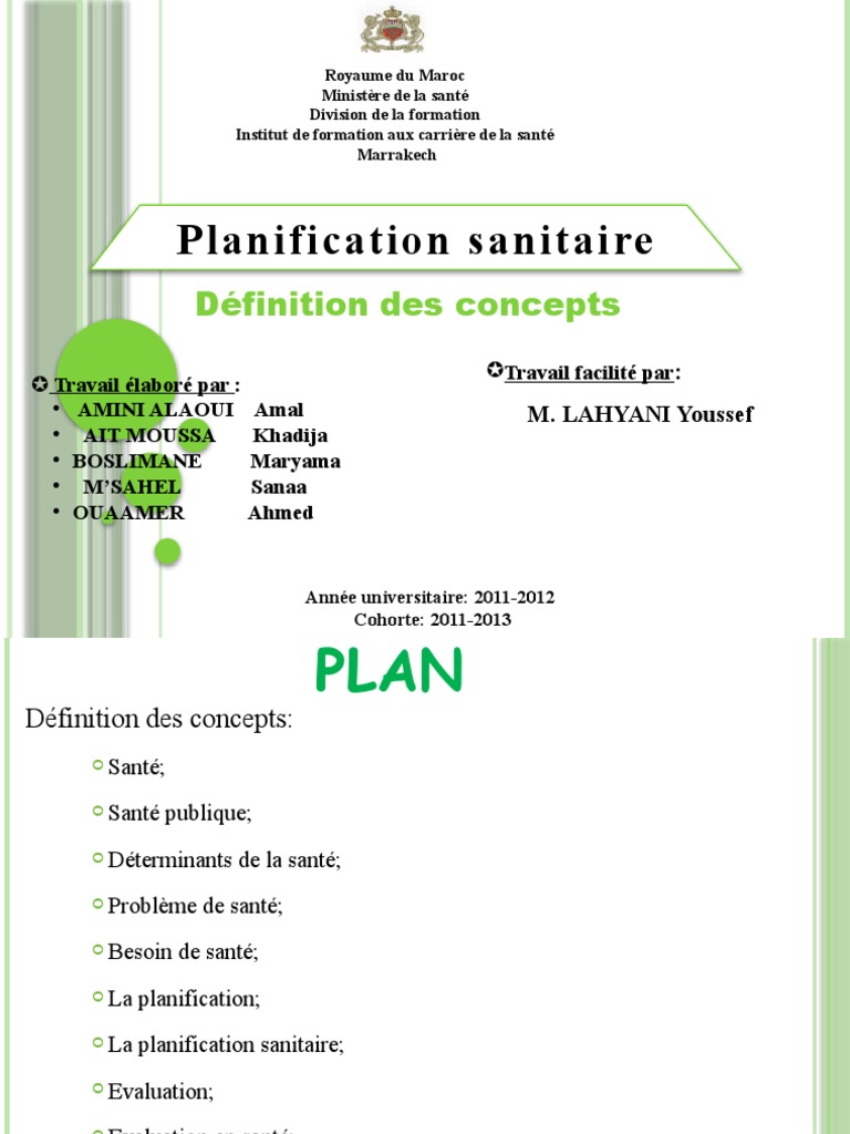 Concepts Clés de la Planification Sanitaire au Maroc | PDF | Planification | Santé publique