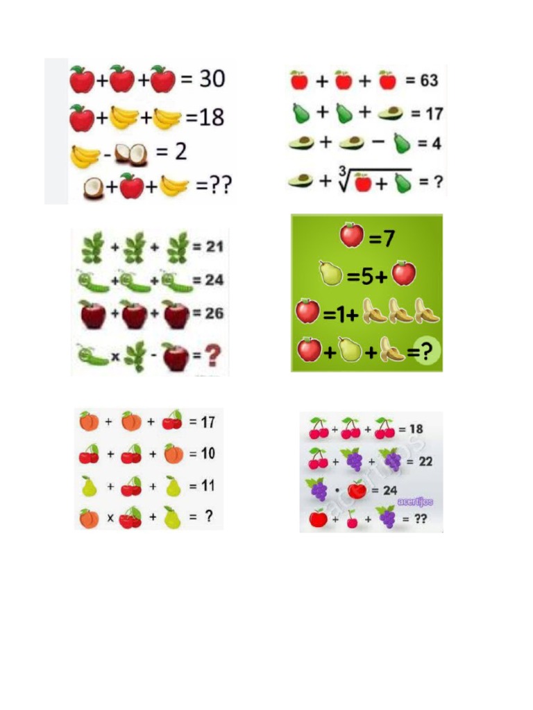 Ecuaciones Frutas | PDF