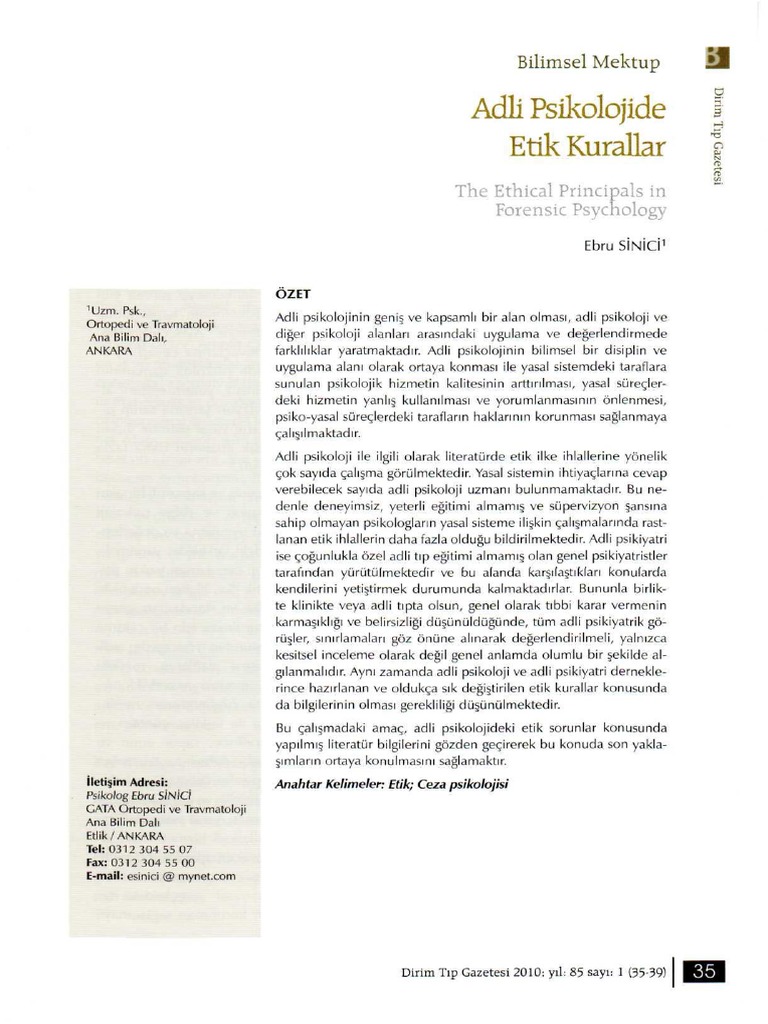 Adli Psikolojide PDF | PDF