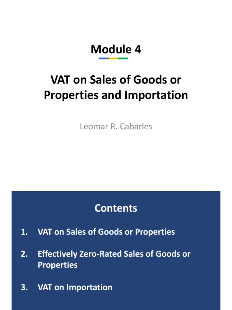 Module 4 VAT On Sales of Goods or Properties With Answers PDF | PDF ...