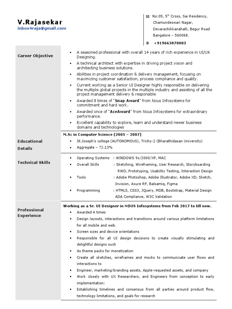 Resume RajasekarV | PDF | Web Design | World Wide Web