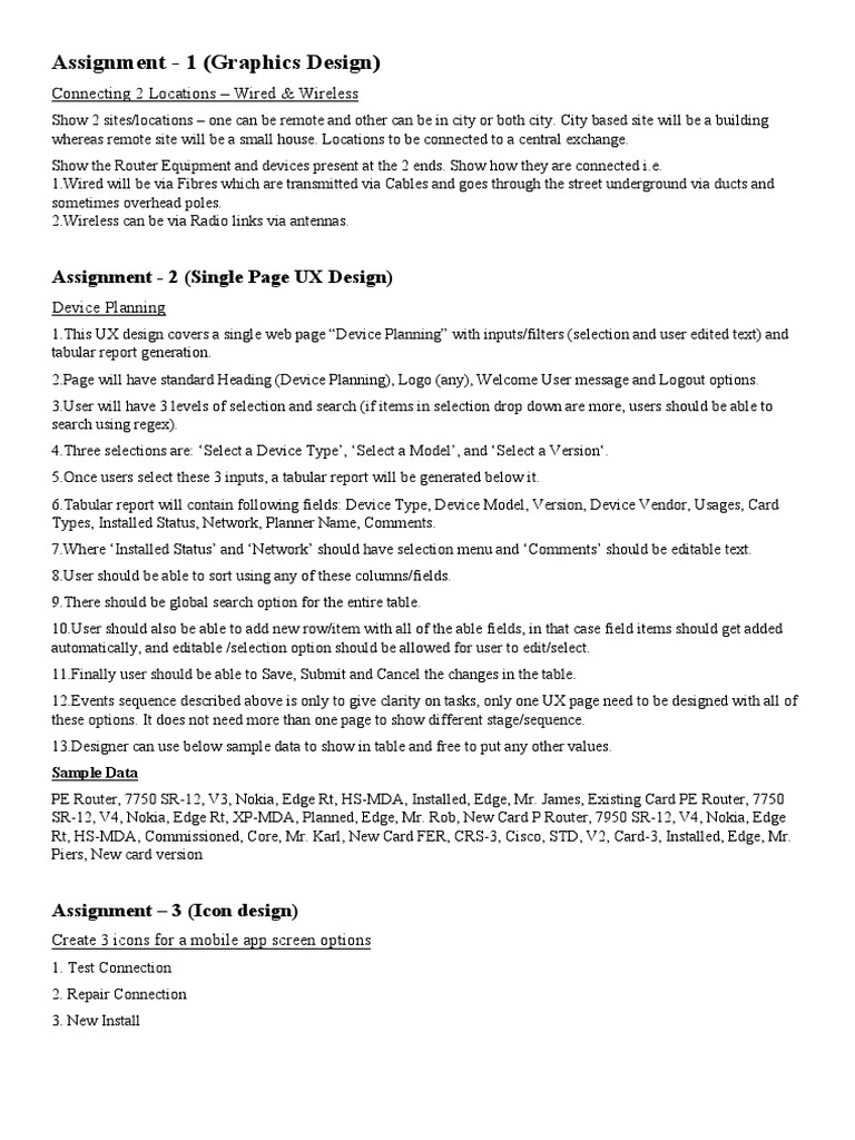 UX-UI PreScreen Assignment | PDF | Computer Network | Radio