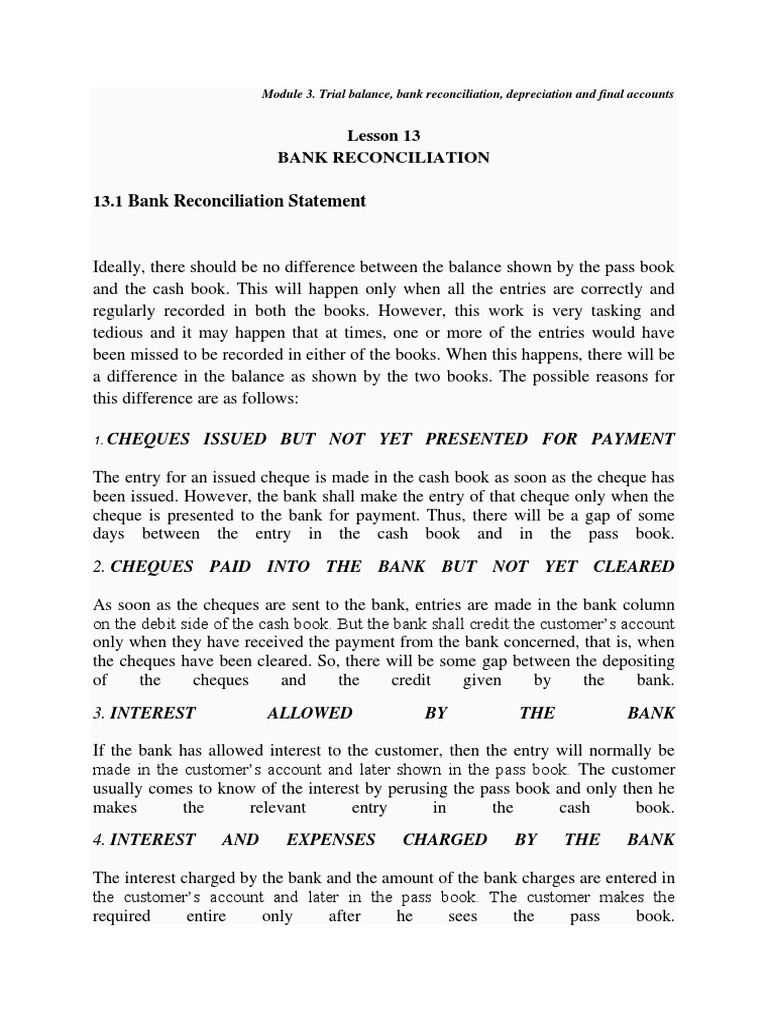 Bank Reconciliation | PDF | Banks | Debits And Credits