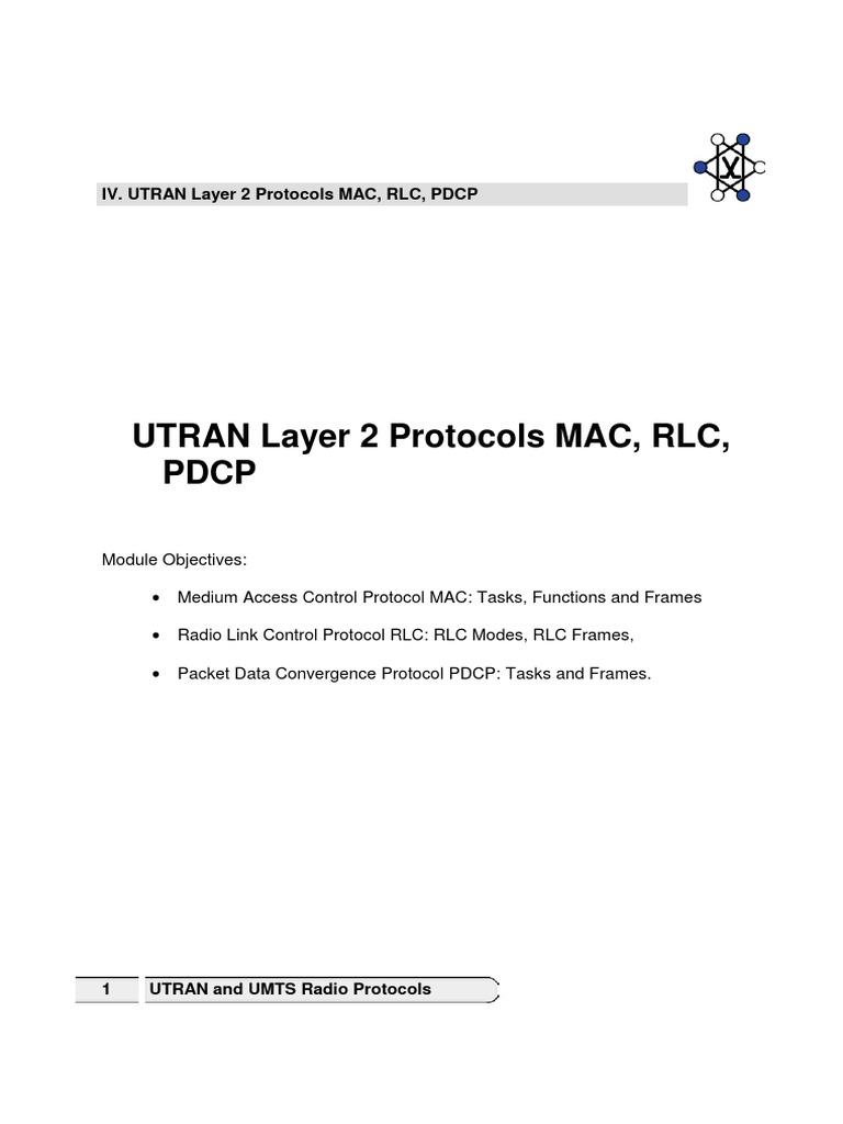 Register 4 - Radio Layer 2 Protocols MAC, RLC and PDCP | PDF