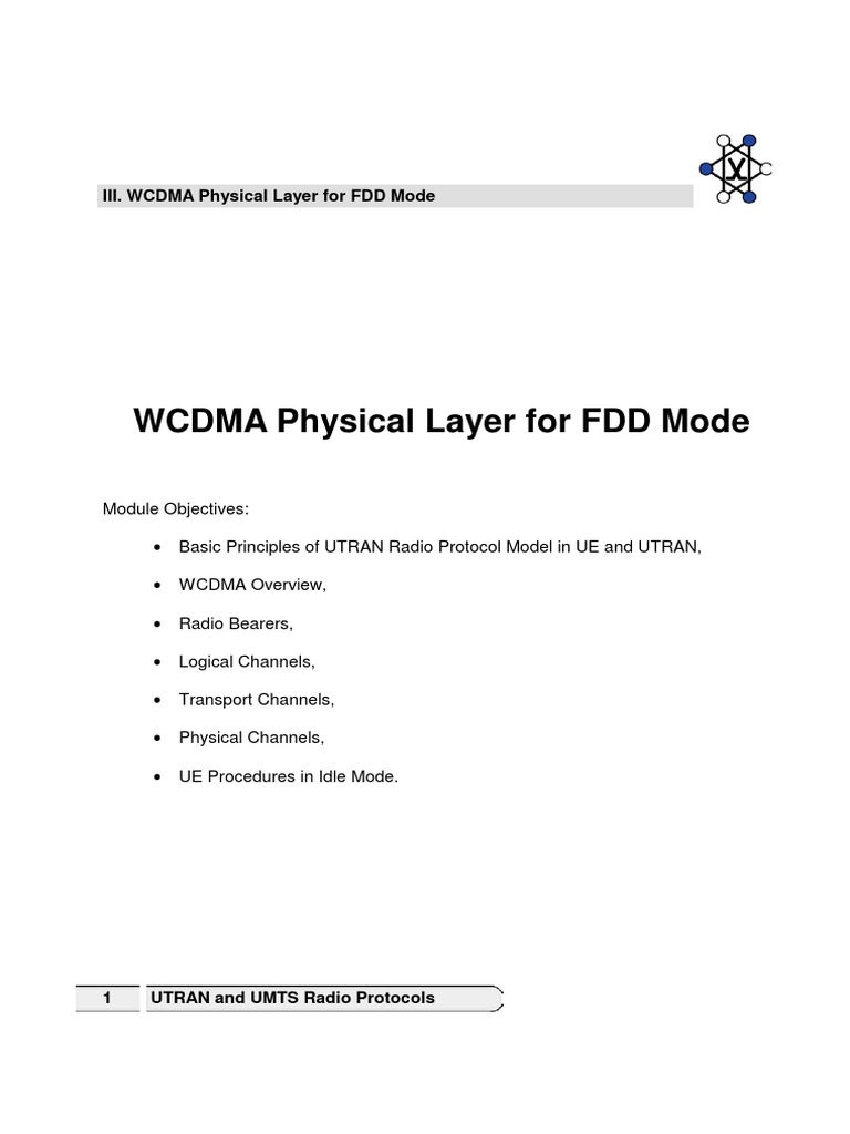 Register 3 - WCDMA Physical Layer FDD | PDF | Duplex (Telecommunications) | Multiplexing