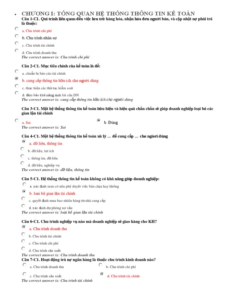 Trắc Nghiệm Hệ Thống Ttkt | PDF