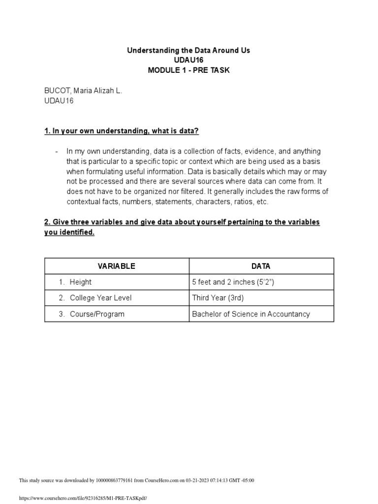 M1 Pre Task PDF | PDF