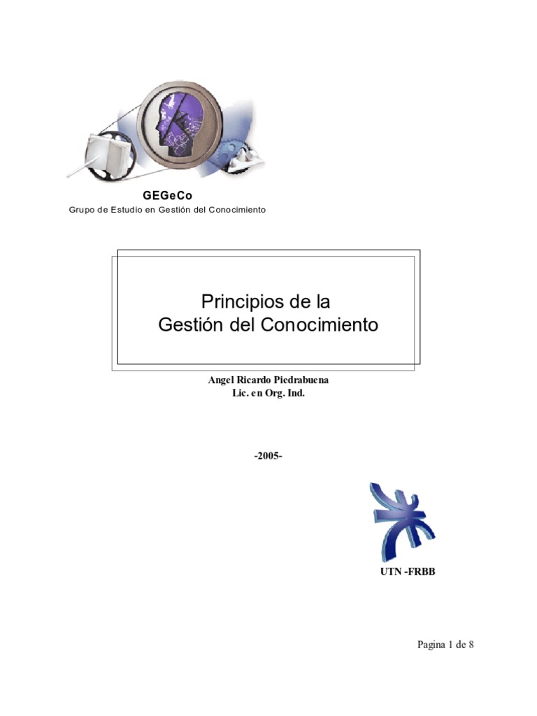 Principios de La Gestión Del Conocimiento | PDF | Conocimiento administrativo | Conocimiento