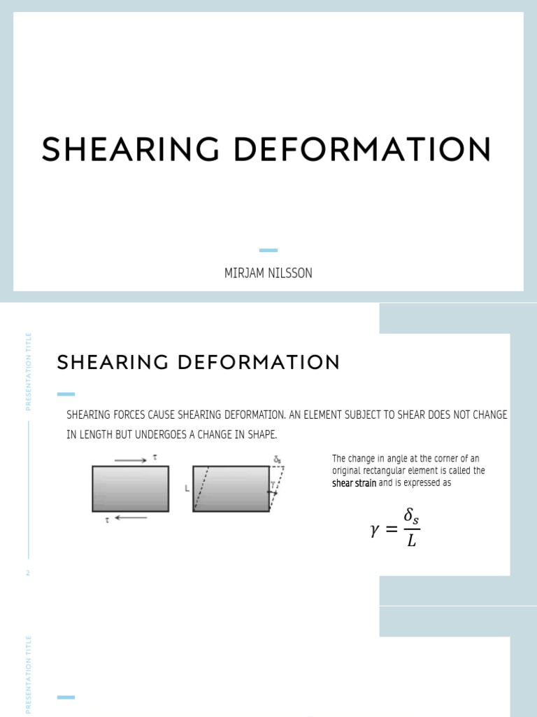 Shearing Deformation | PDF | Young's Modulus | Deformation (Engineering)