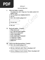 Lets Go 1 Final Test | PDF | Games & Activities