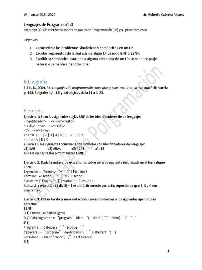 Clase Práctica de Lenguajes de Programación | PDF