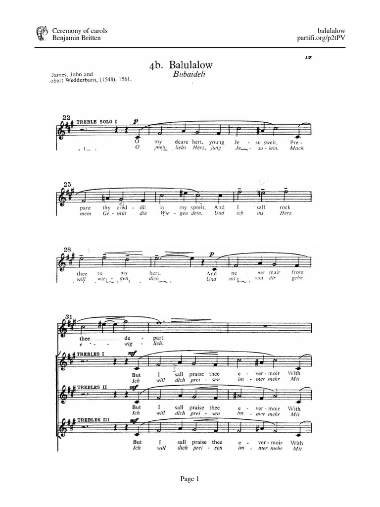 Ceremony of Carols by Britten | PDF