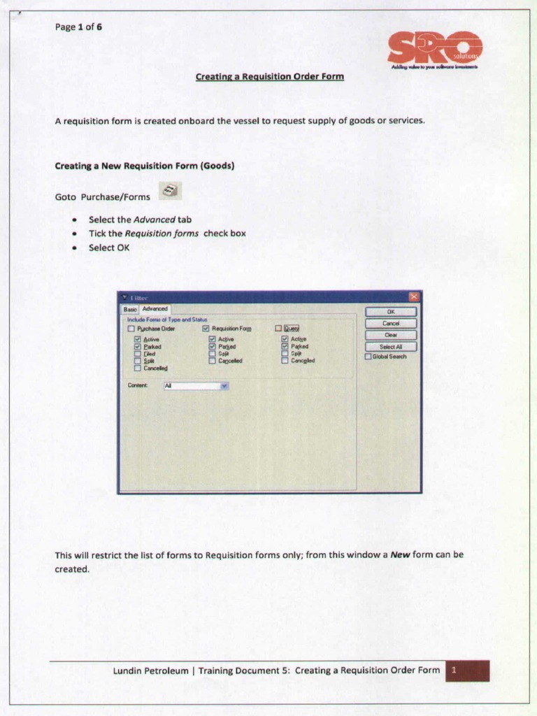 Creating A Requisition Order Form | PDF